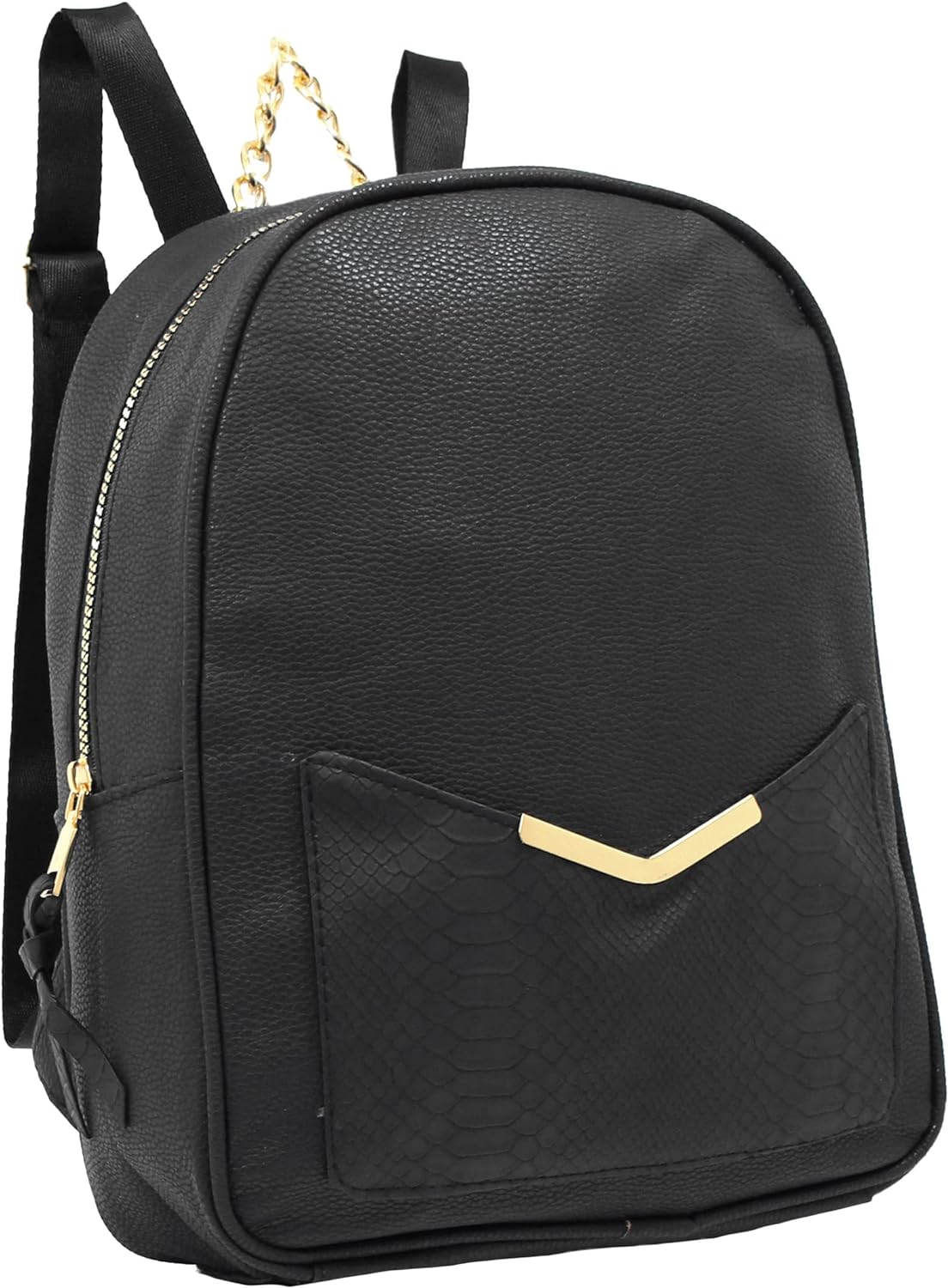 Nicole Brown - Faux Leather Designer Crocodile Backpack Chain Top Hand ...