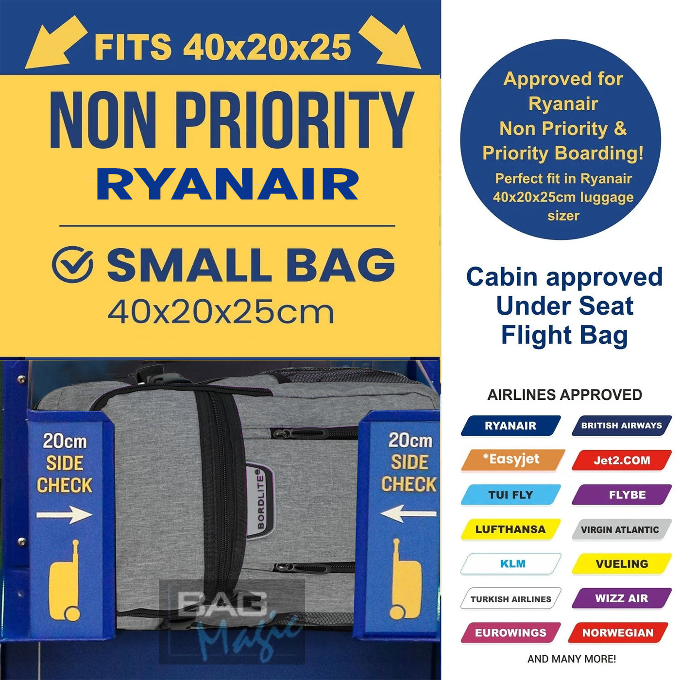 Bordlite Carry On Underseat Cabin Backpack, Airline Approved Travel Ru ...