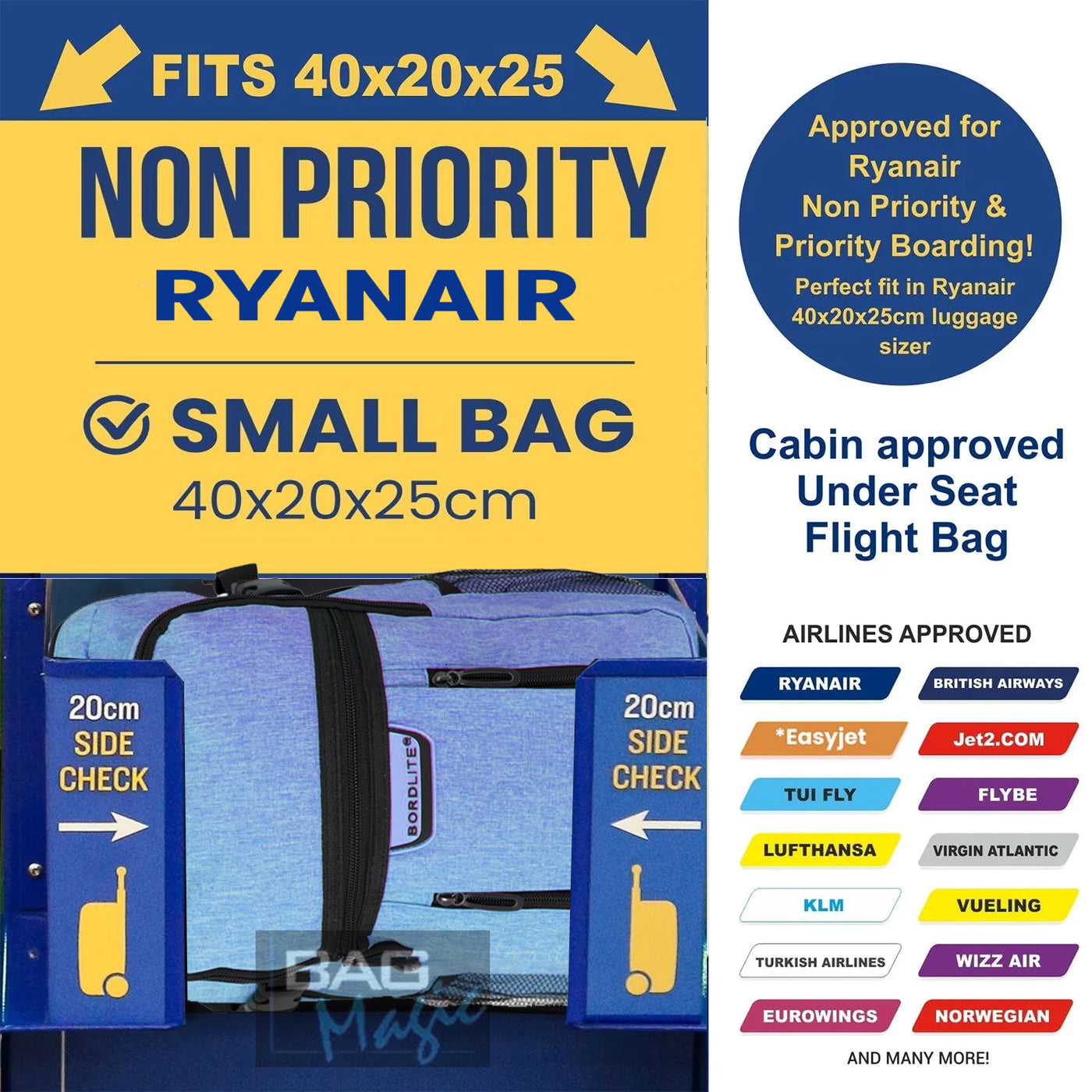 Bordlite Carry On Underseat Cabin Backpack, Airline Approved Travel Ru ...