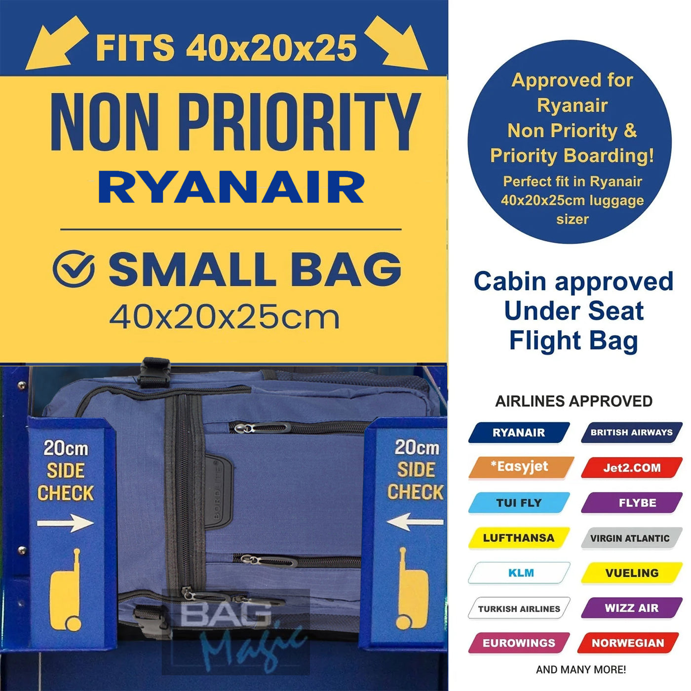 Bordlite Carry On Underseat Cabin Backpack, Airline Approved Travel Ru ...